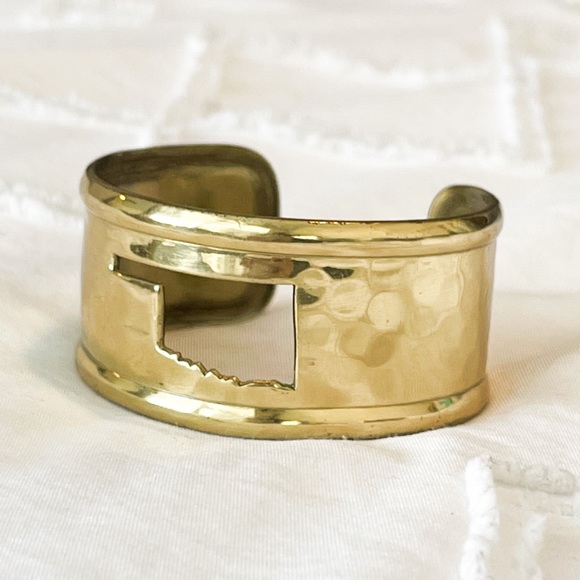 Rustic Cuff | Jewelry | Rustic Cuff Gold Rimmed Cut Out Oklahoma Map ...